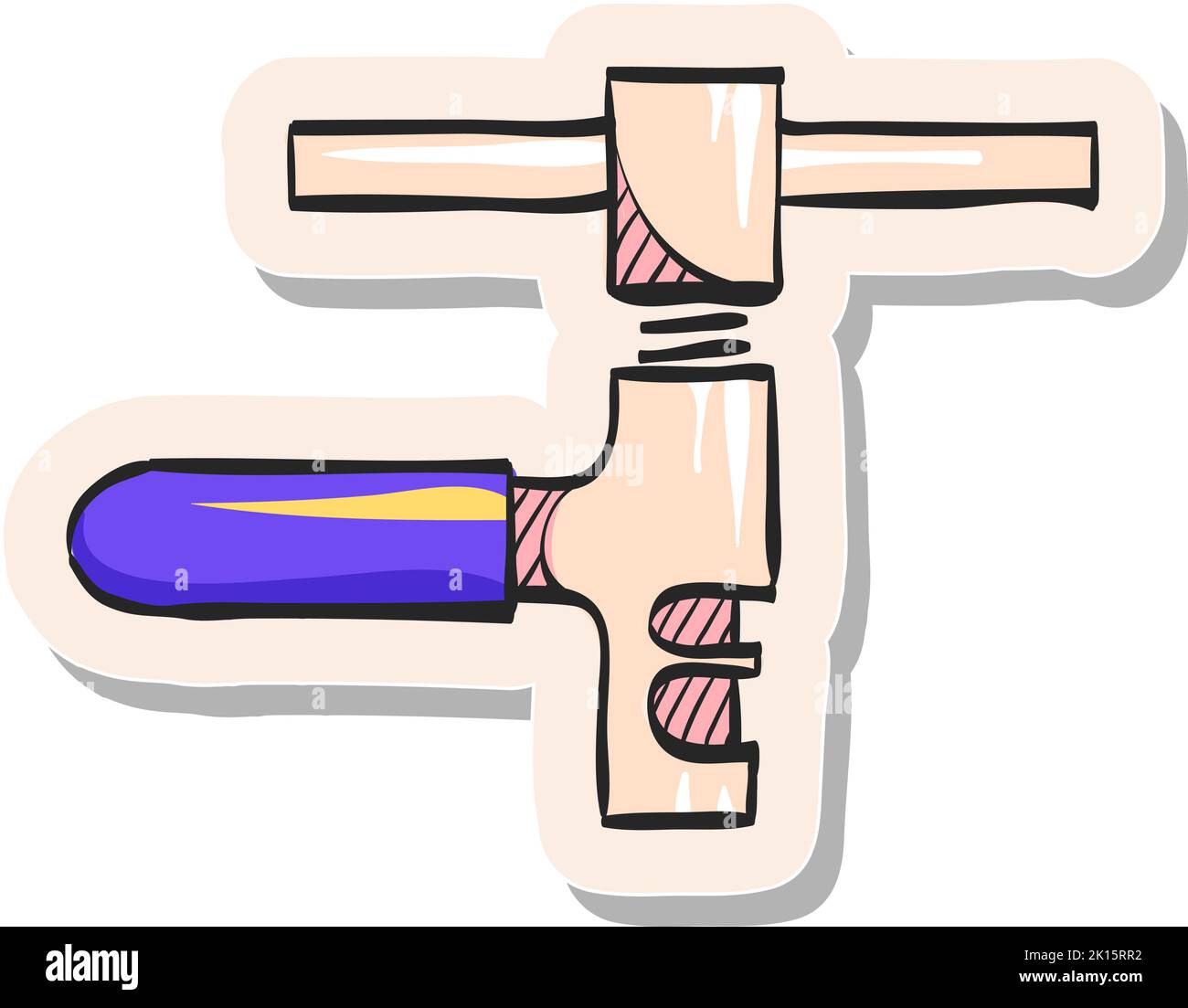 Hand drawn Chain icon in sticker style vector illustration Stock Vector ...