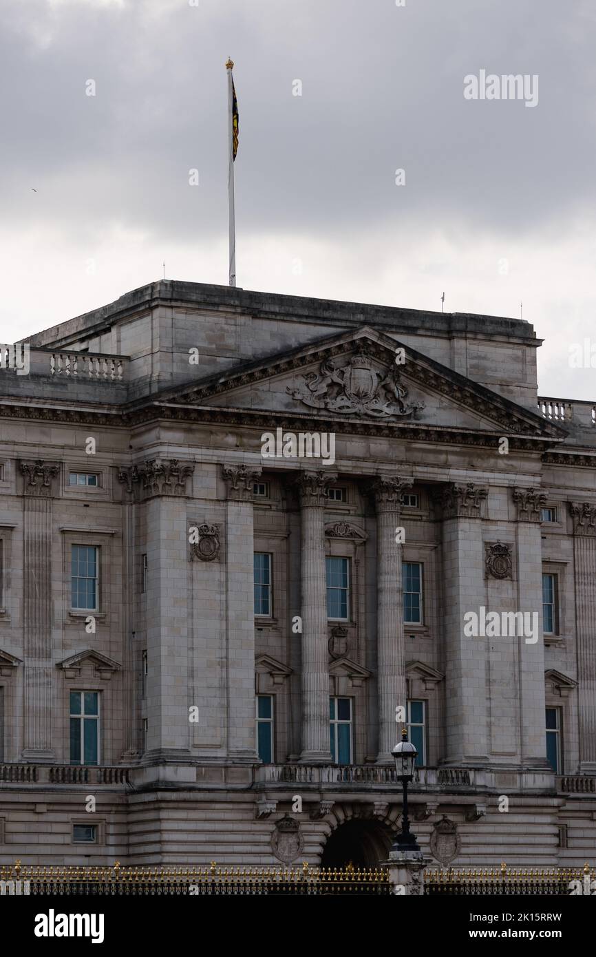 The Royal Standard Flag flying over Buckingham Palace for the new King ...