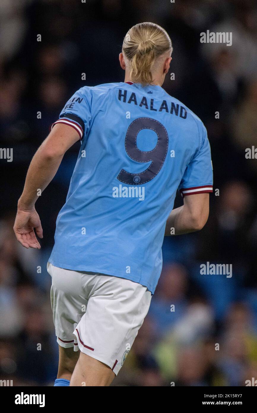 MANCHESTER, ENGLAND - SEPTEMBER 14: Erling Haaland of Manchester City ...