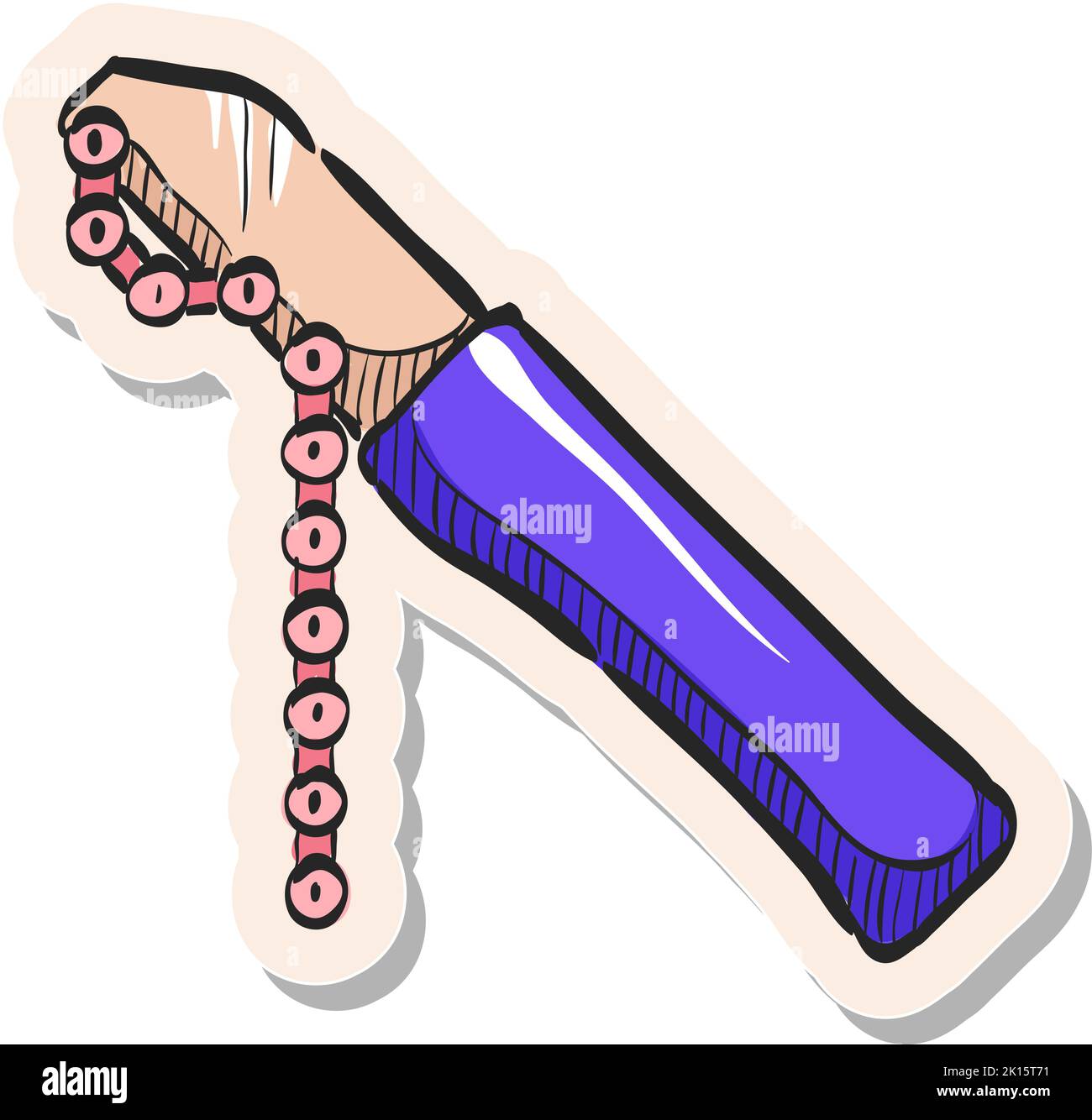 Hand drawn Chain whip icon in sticker style vector illustration Stock ...