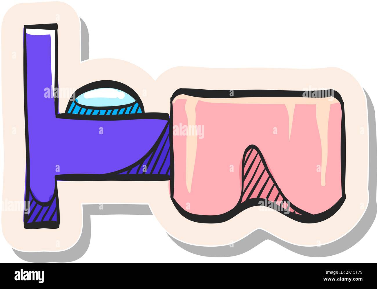 Hand drawn Hotel symbol icon in sticker style vector illustration Stock ...