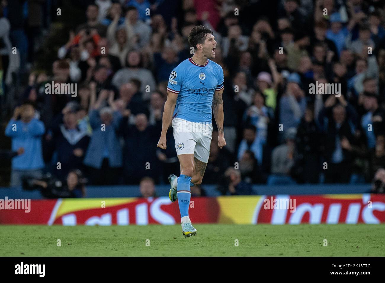 John stones manchester city tackle hi-res stock photography and images ...