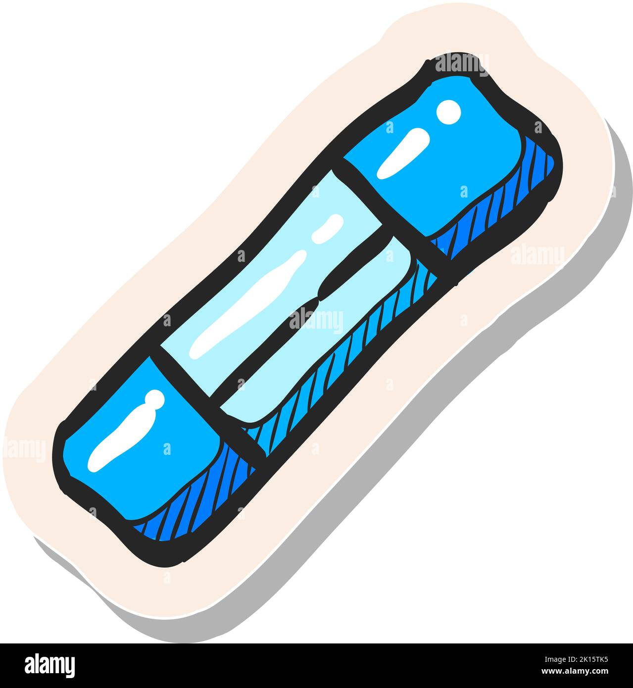 Hand drawn Electric fuse icon in sticker style vector illustration ...