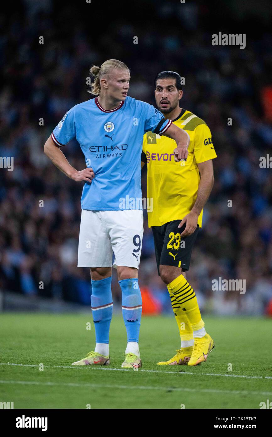 MANCHESTER, ENGLAND - SEPTEMBER 14: Erling Haaland of Manchester City ...