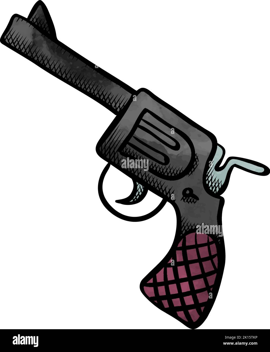 Watercolor style hand drawn arm gun in vintage Stock Vector Image & Art ...