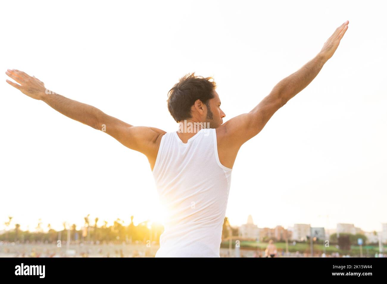 Stretch sunrise arms hi-res stock photography and images - Alamy