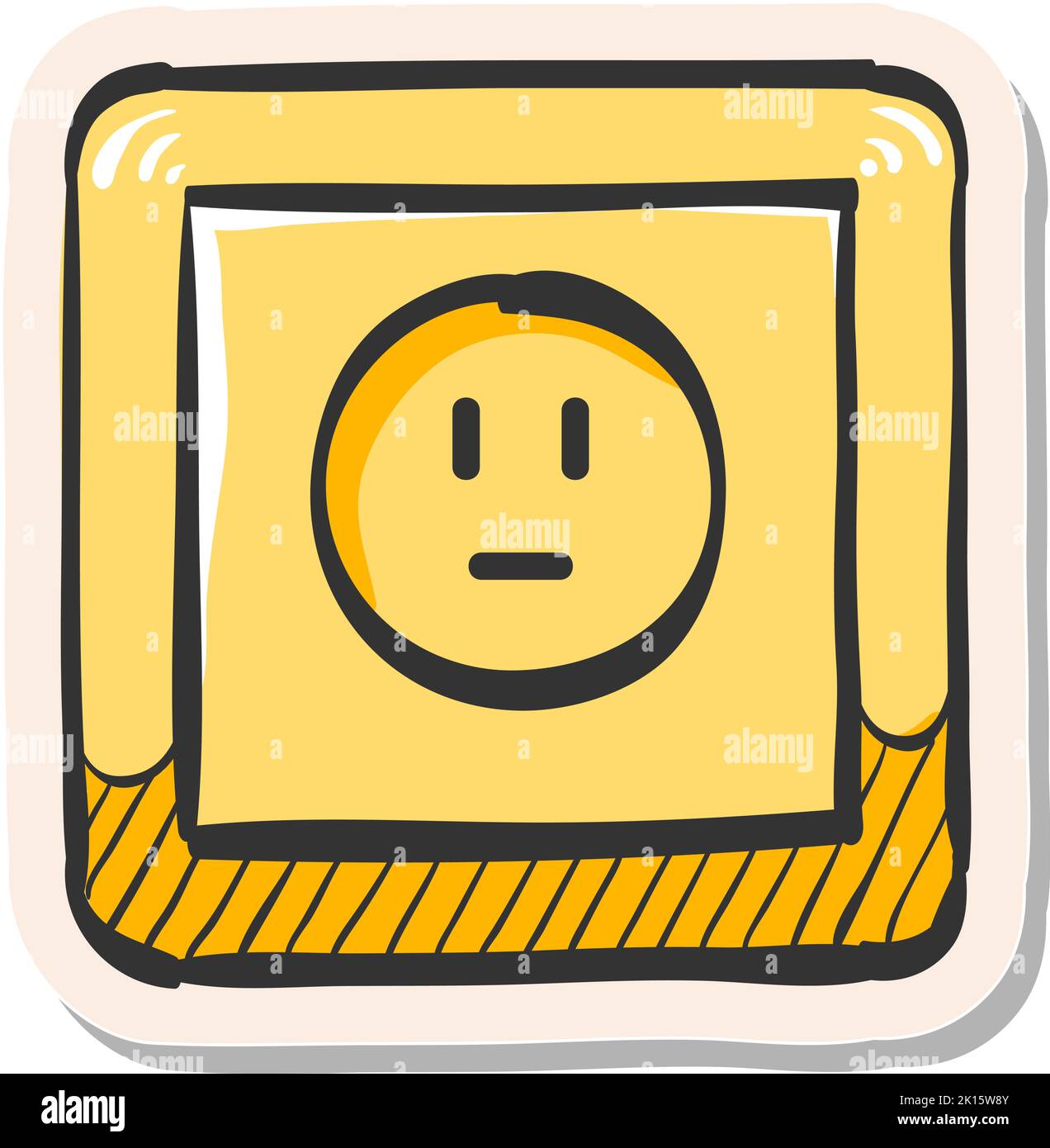 Hand drawn Protected electric outlet icon in sticker style vector ...