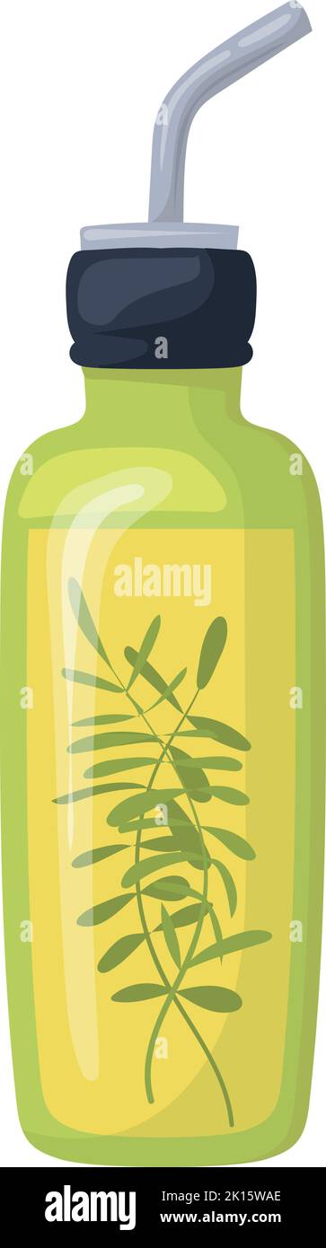 Herb oil dispenser. Cartoon food spice icon isolated on white ...