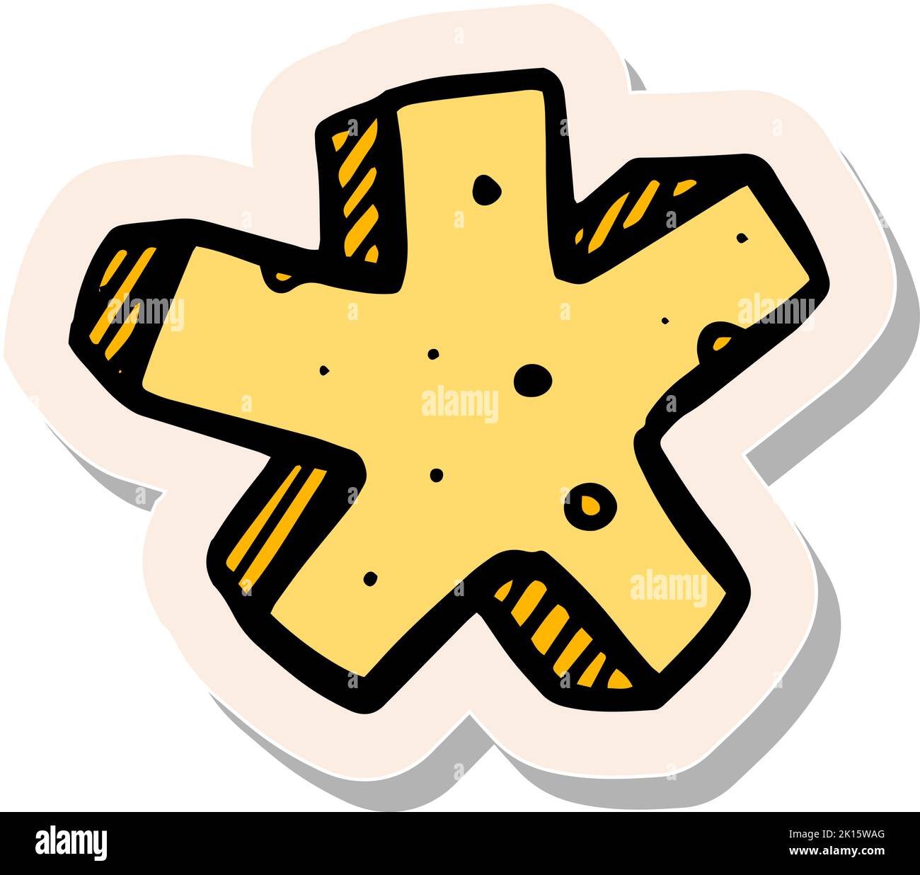 Hand Drawn Mathematics Symbol Asterisk In Sticker Style Vector Illustration Stock Vector Image