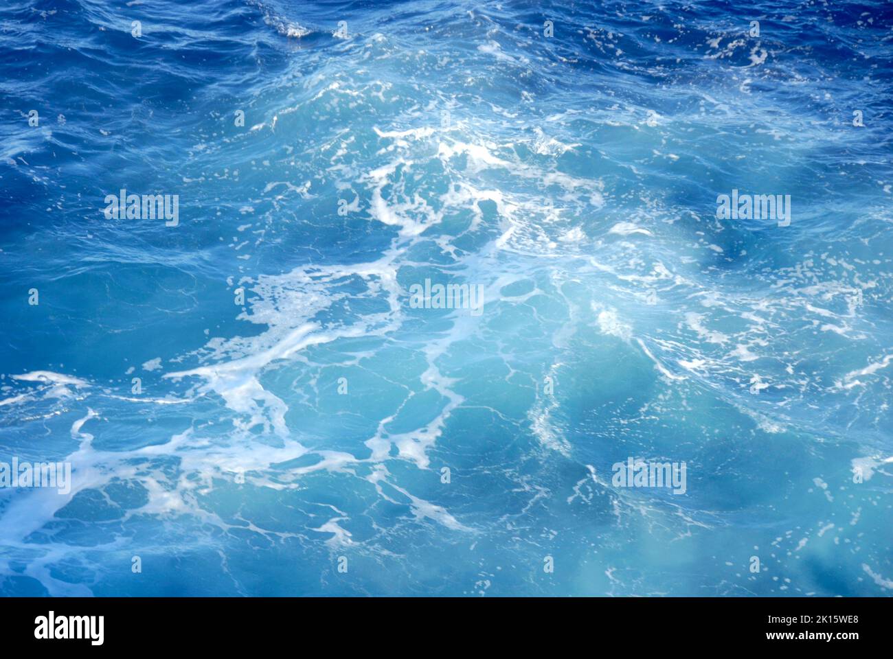Sea disturbed by passing of cruise liner, Caribbean Stock Photo - Alamy