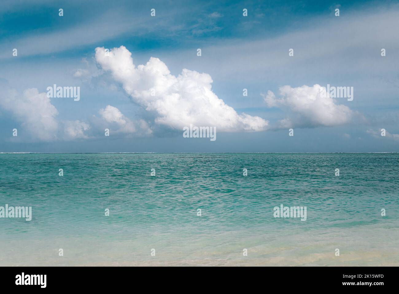 Transparent rippling water of endless sea under blue sky in Maldives ...