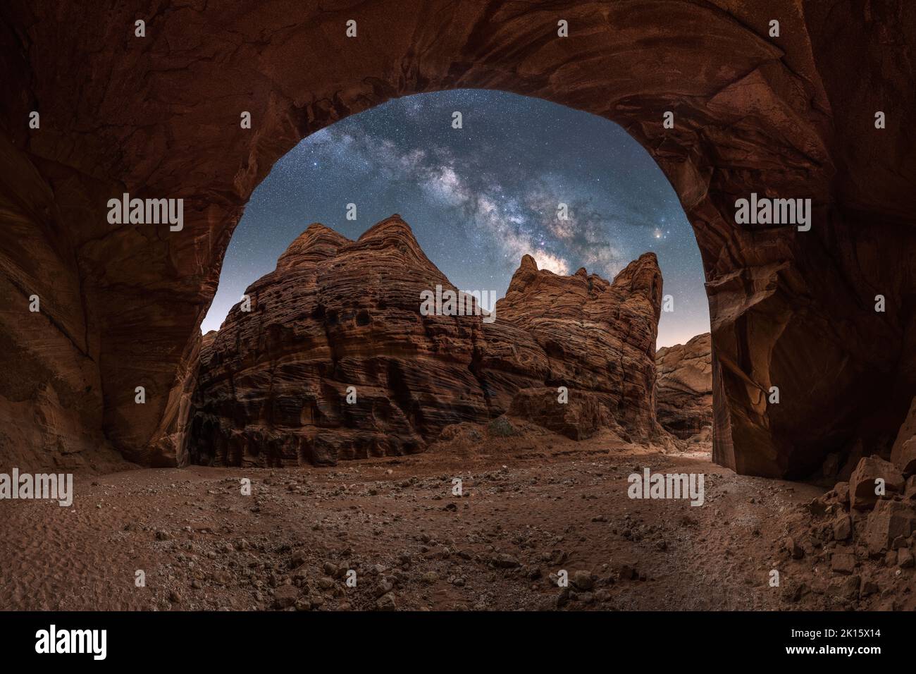 Breathtaking view of arid Arches National Park through rough Confluence ...