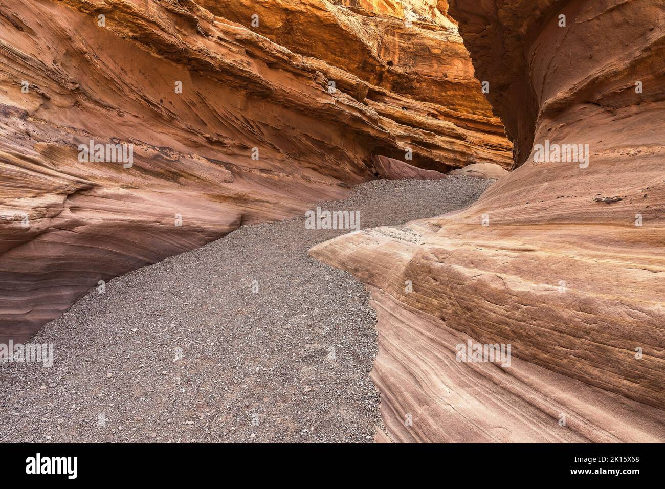 From above narrow curvy path going near rough sandstone walls of Little ...