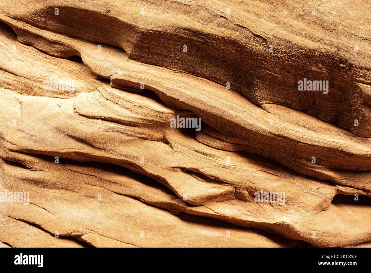 Closeup uneven of sandstone surface of Little Wild Horse Canyon in Utah ...
