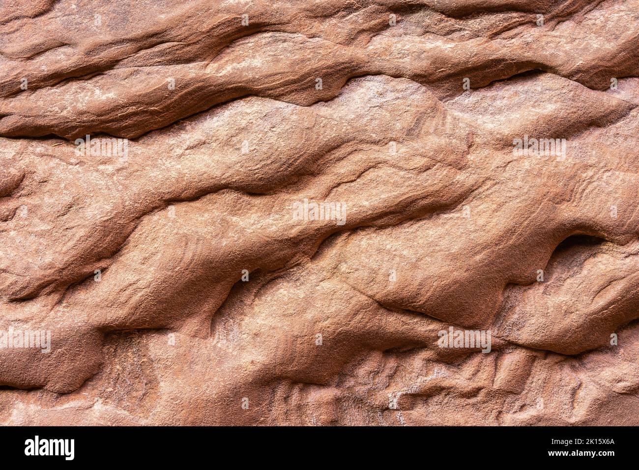Closeup uneven of sandstone surface of Little Wild Horse Canyon in Utah ...