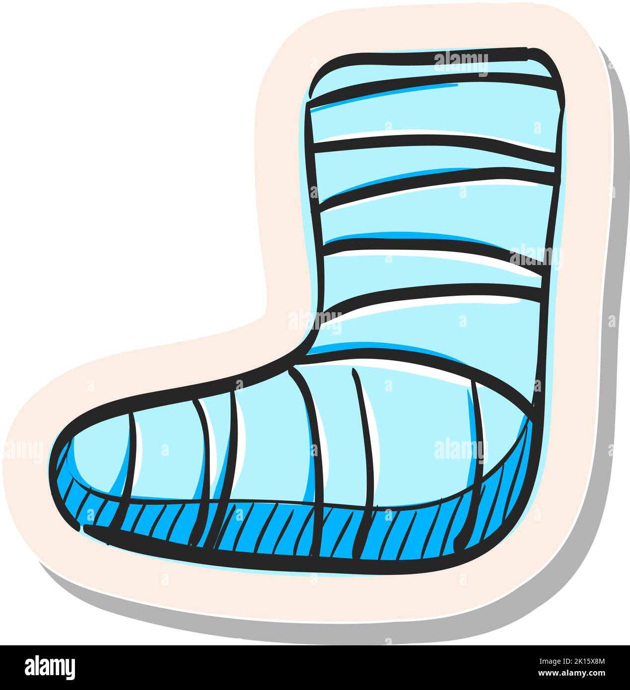 Hand drawn Injured foot icon in sticker style vector illustration Stock ...