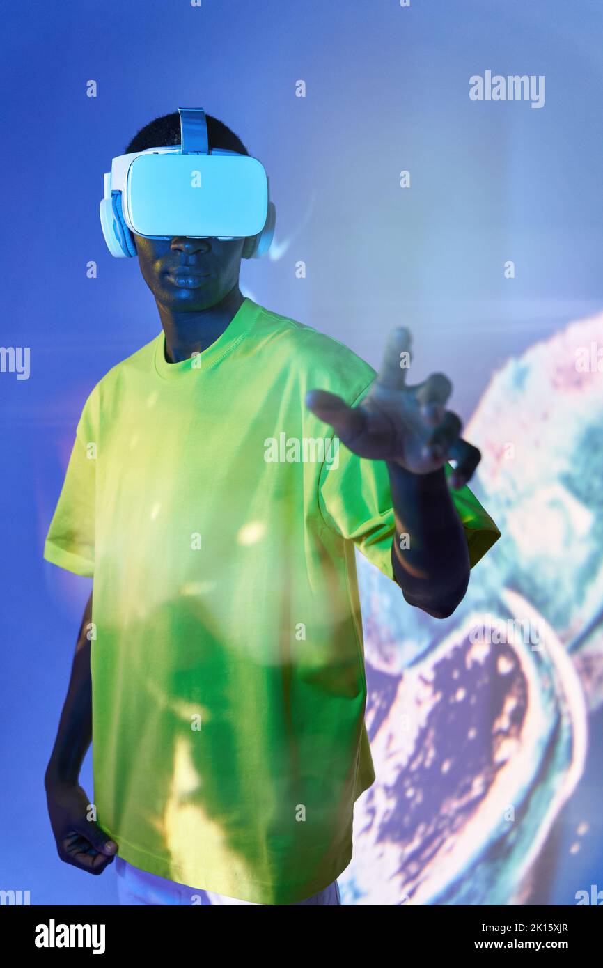 Man interacting virtual object hi-res stock photography and images - Alamy