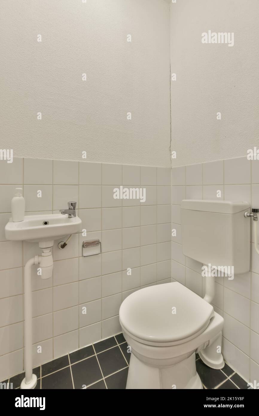 From above toilet bowl in a sink with white walls Stock Photo - Alamy