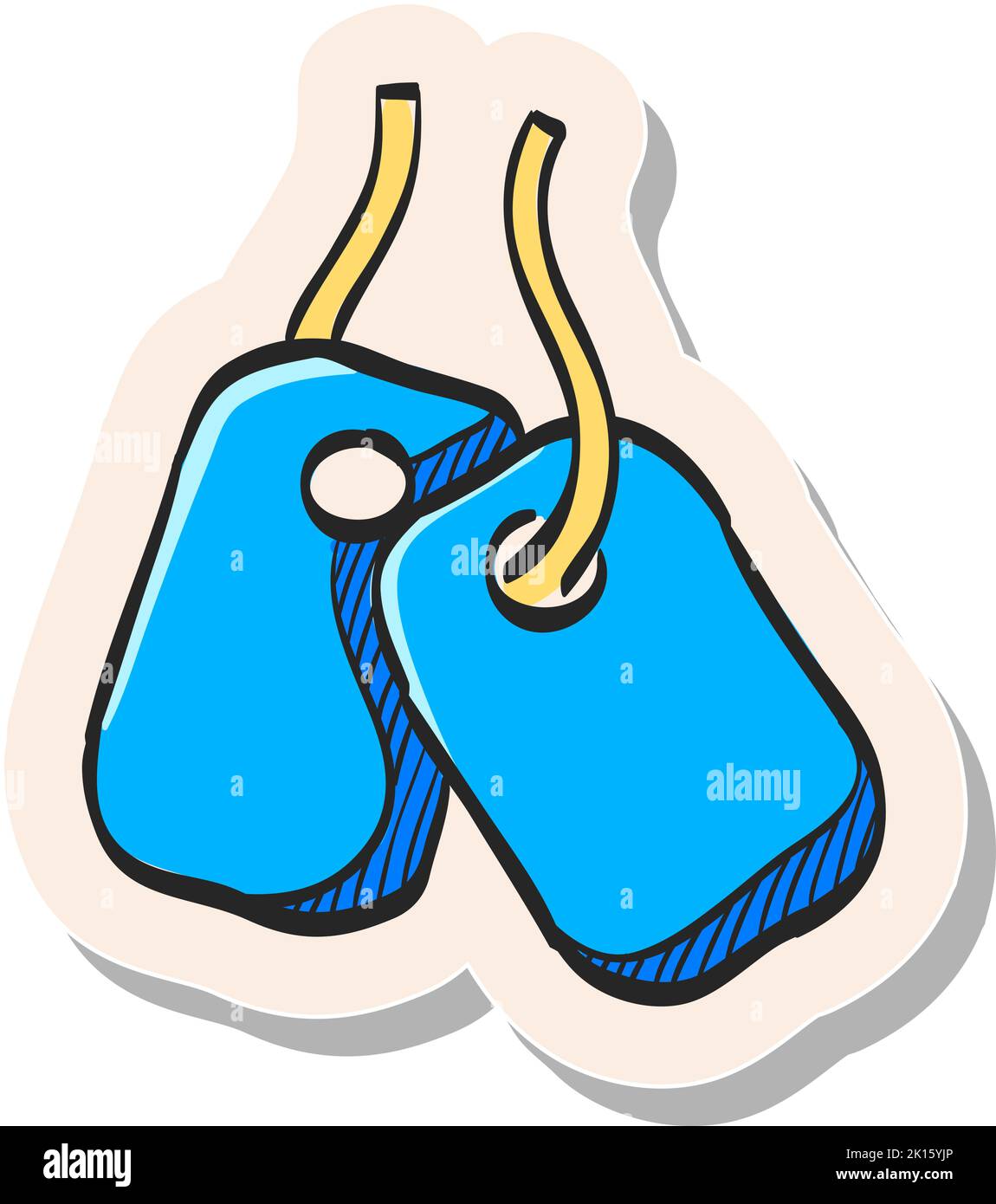 Hand drawn Dog tags icon in sticker style vector illustration Stock ...
