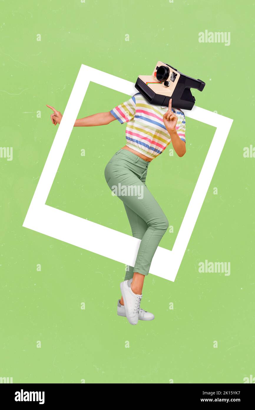 Vertical creative collage image of beautiful young woman vintage ...