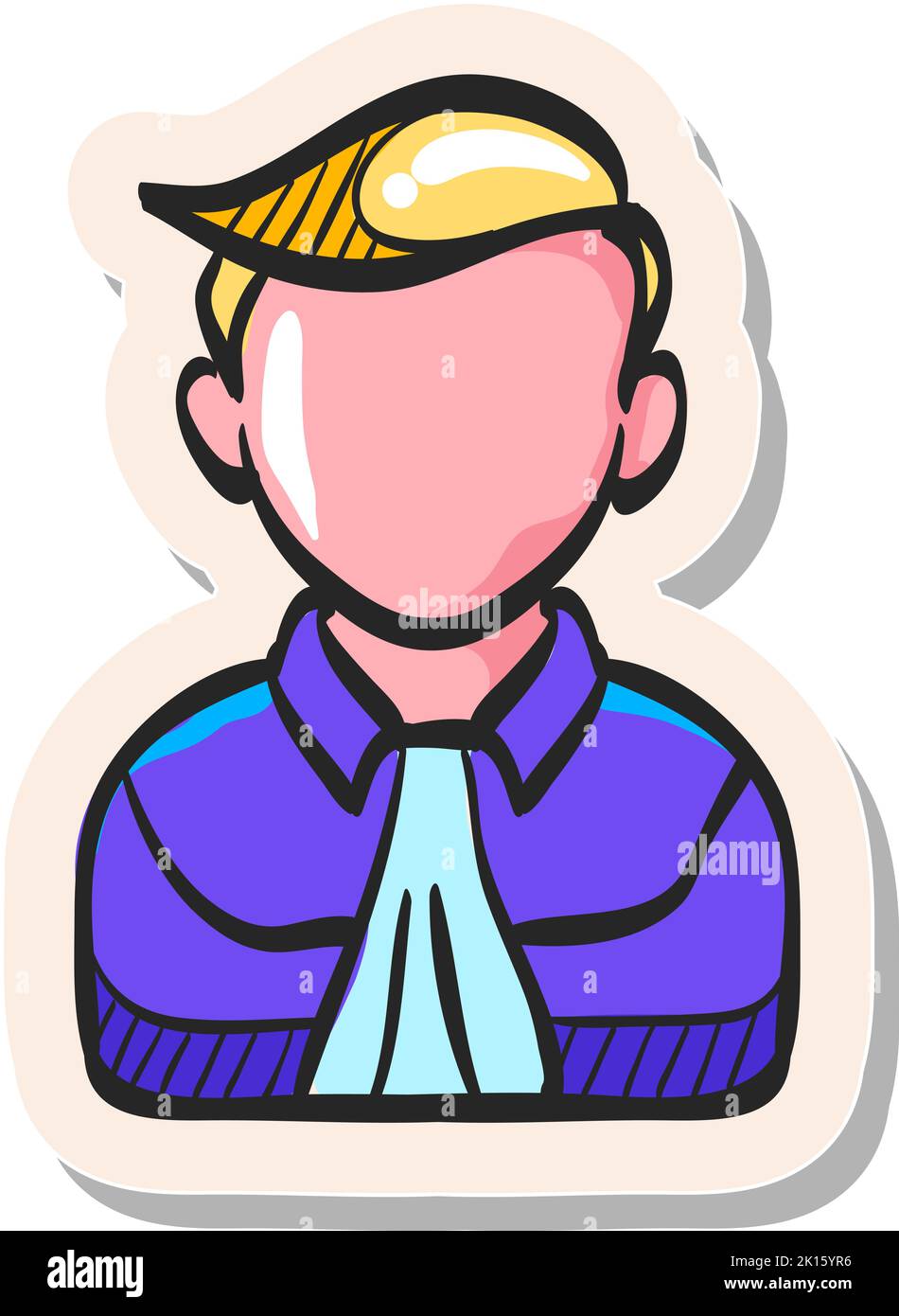 Hand drawn Judge avatar icon in sticker style vector illustration Stock ...