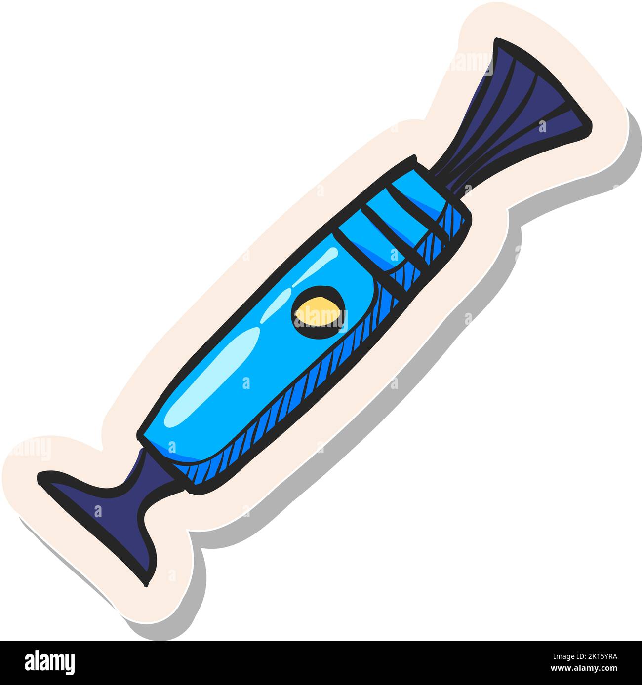 Hand drawn Camera lens cleaner icon in sticker style vector ...