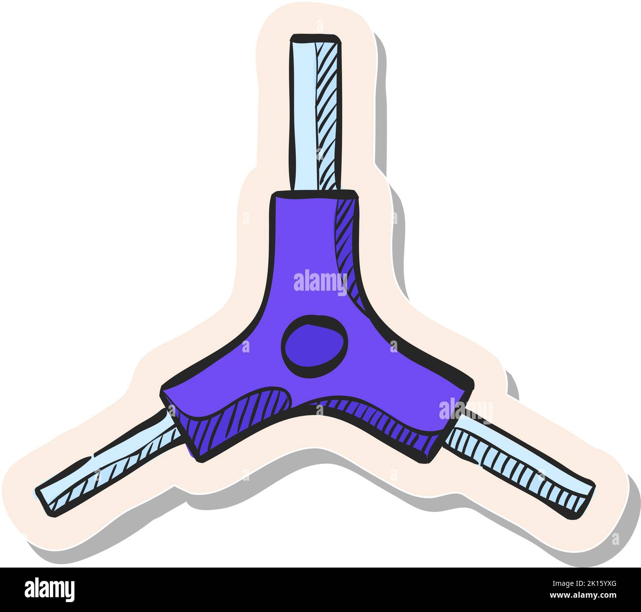 Hand drawn Allen key icon in sticker style vector illustration Stock ...