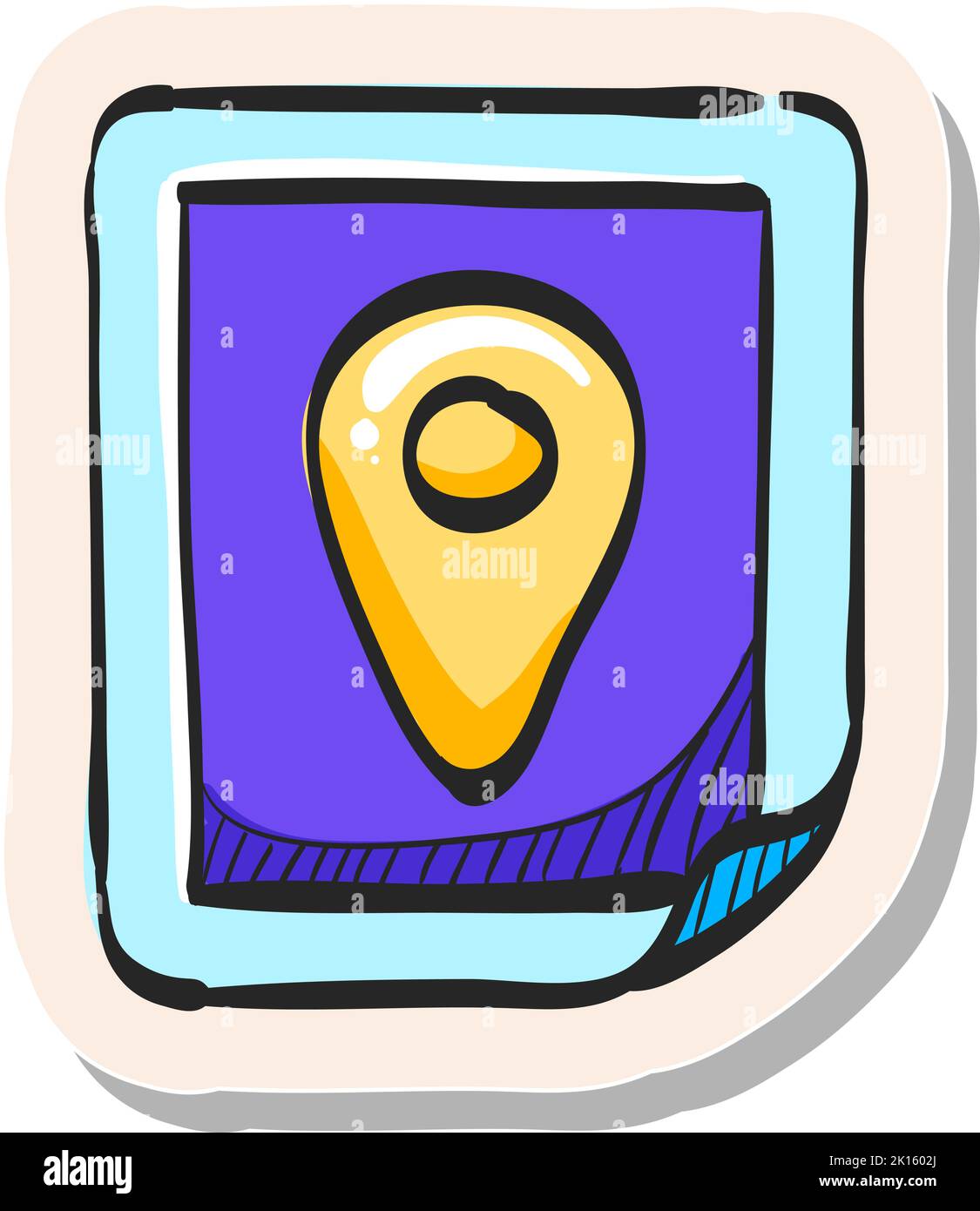 Hand drawn style map location hi-res stock photography and images - Alamy