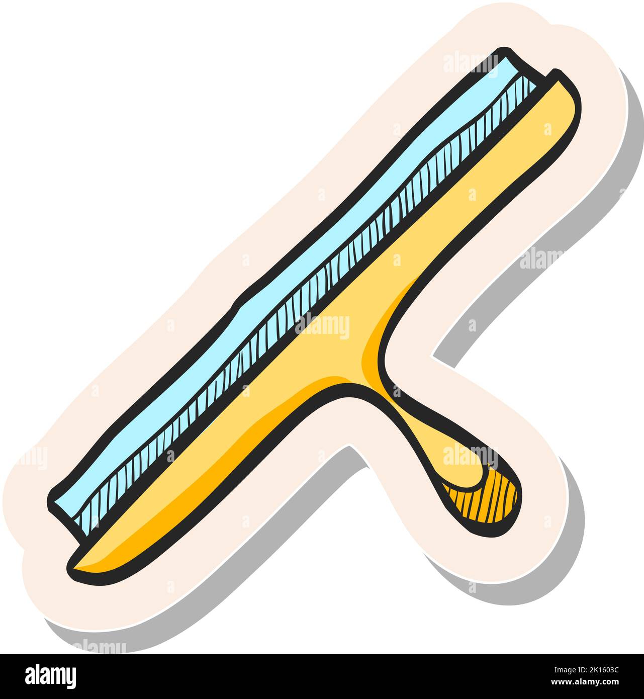Hand drawn Glass scraper icon in sticker style vector illustration ...
