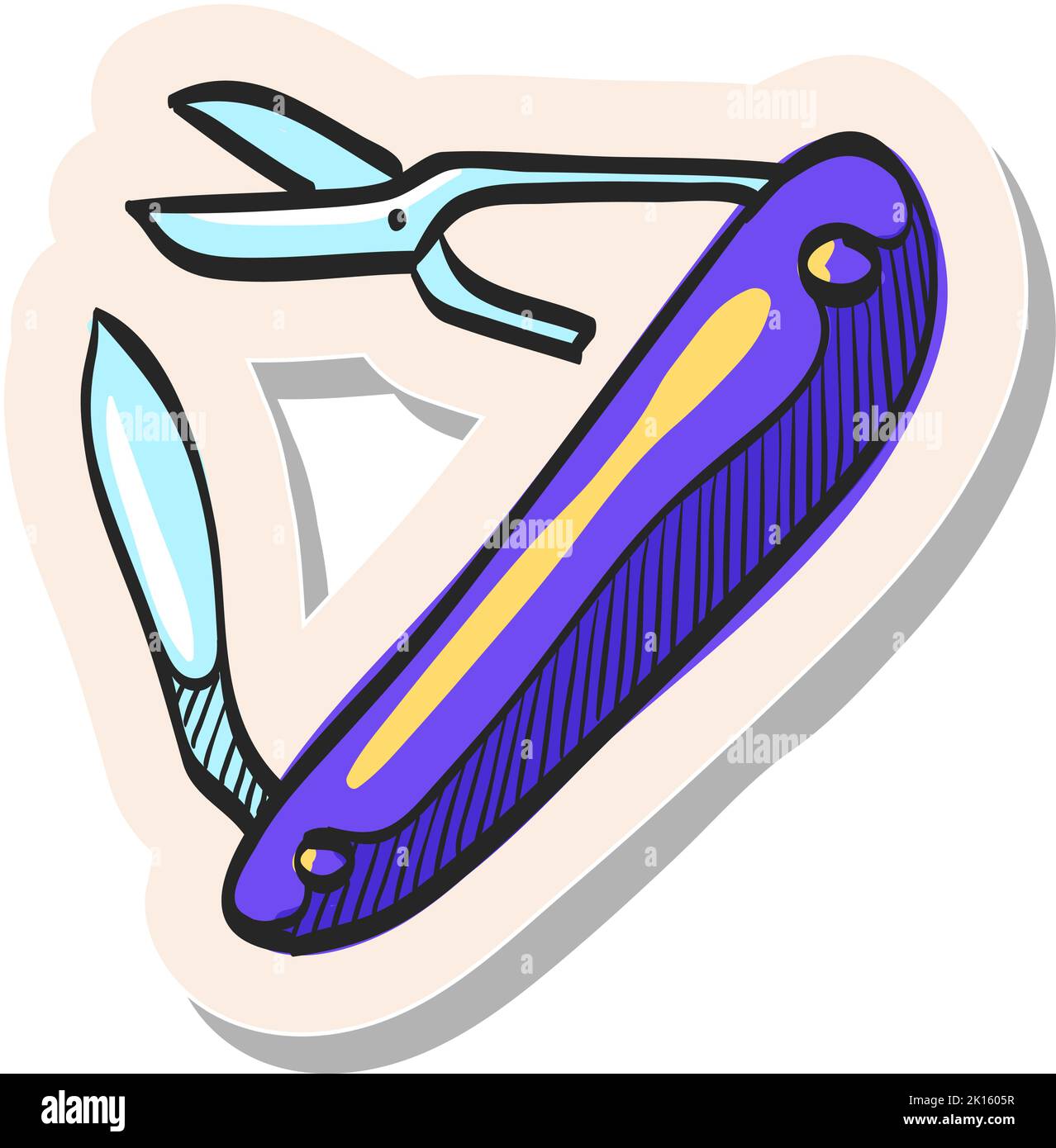 Hand drawn Multi tool icon in sticker style vector illustration Stock ...