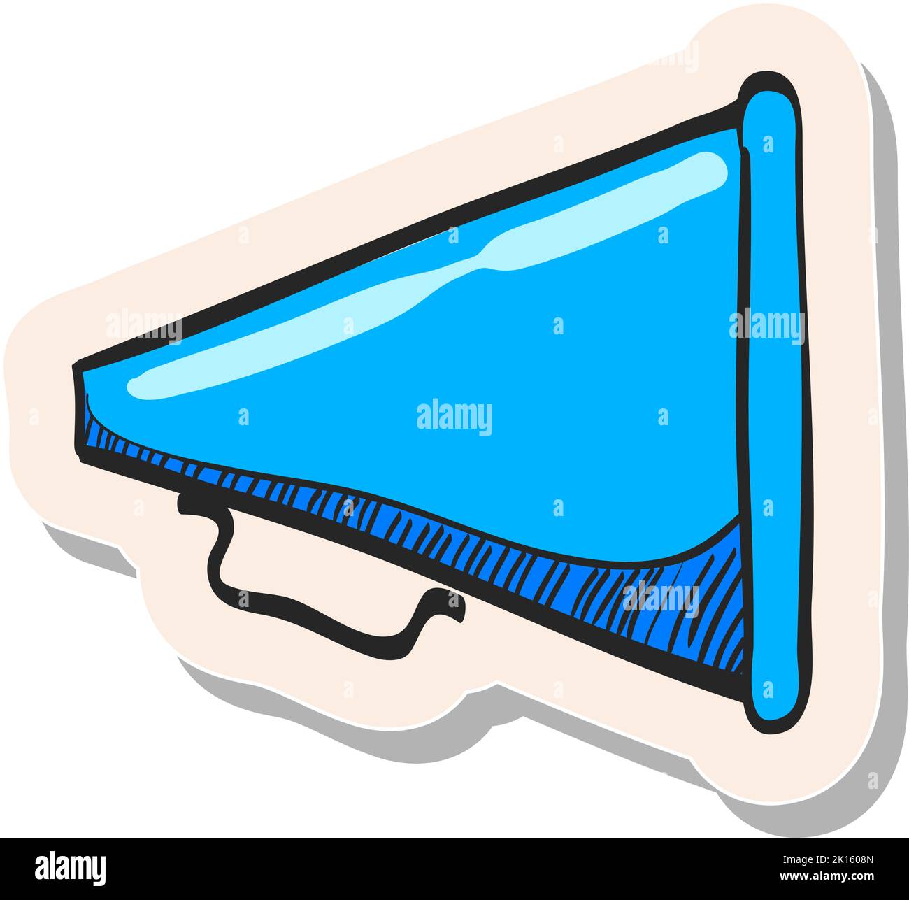 Hand drawn Loudspeaker icon in sticker style vector illustration Stock ...