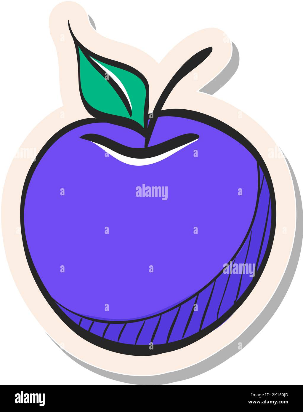 Hand drawn Apple icon in sticker style vector illustration Stock Vector ...