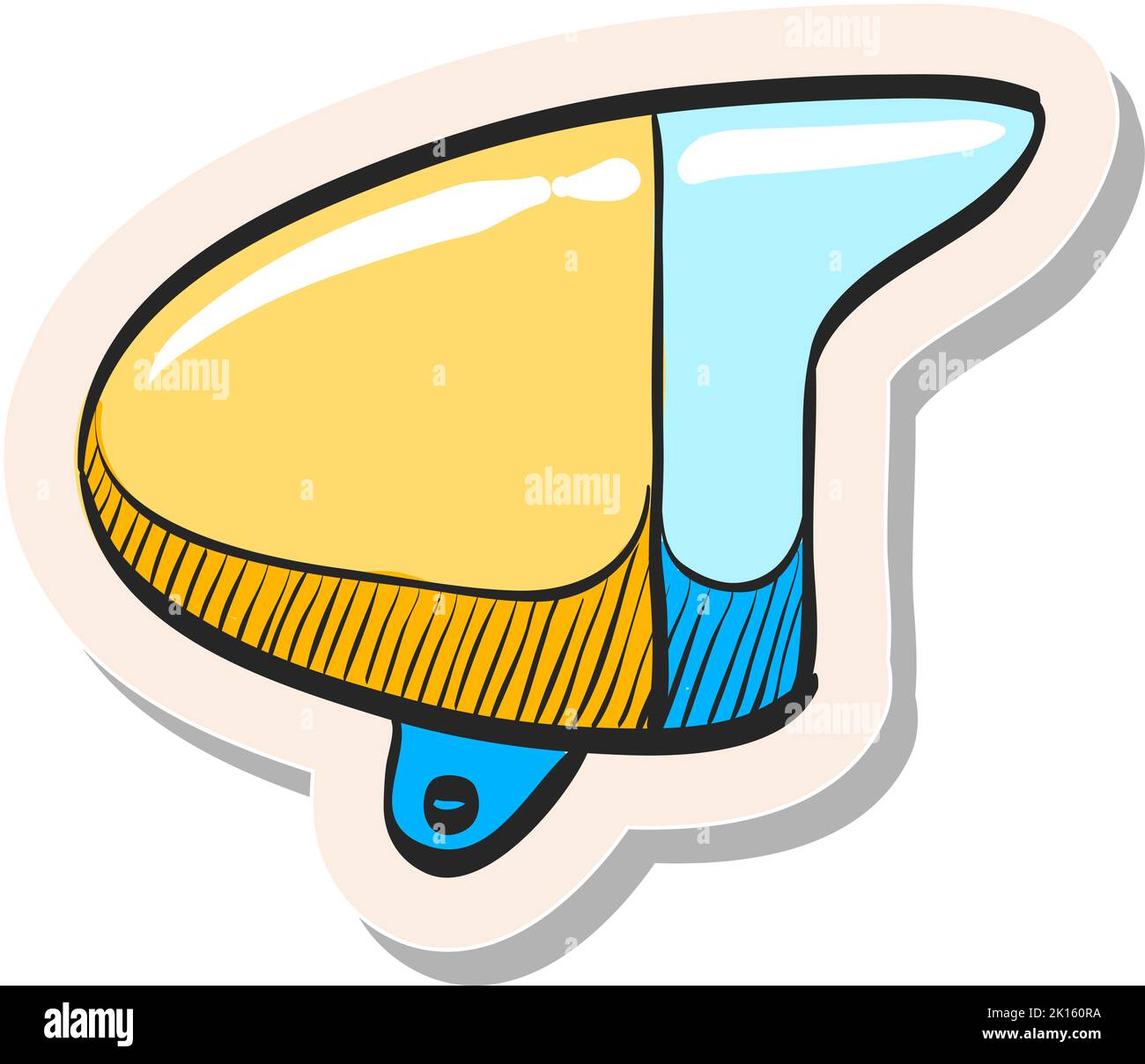 Hand drawn Bicycle head lamp icon in sticker style vector illustration ...
