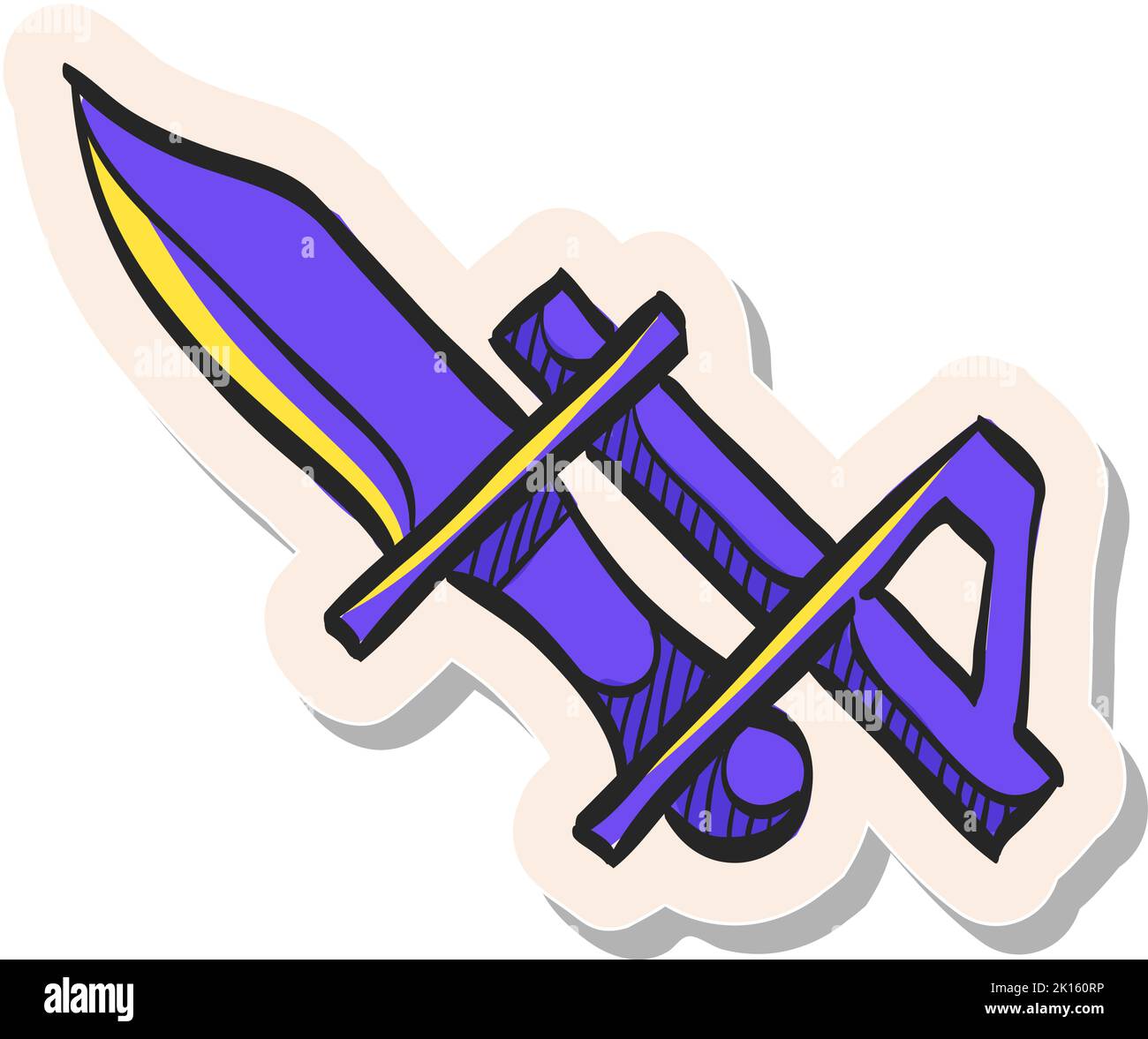 Hand drawn Bayonet knife icon in sticker style vector illustration Stock Vector Image & Art - Alamy