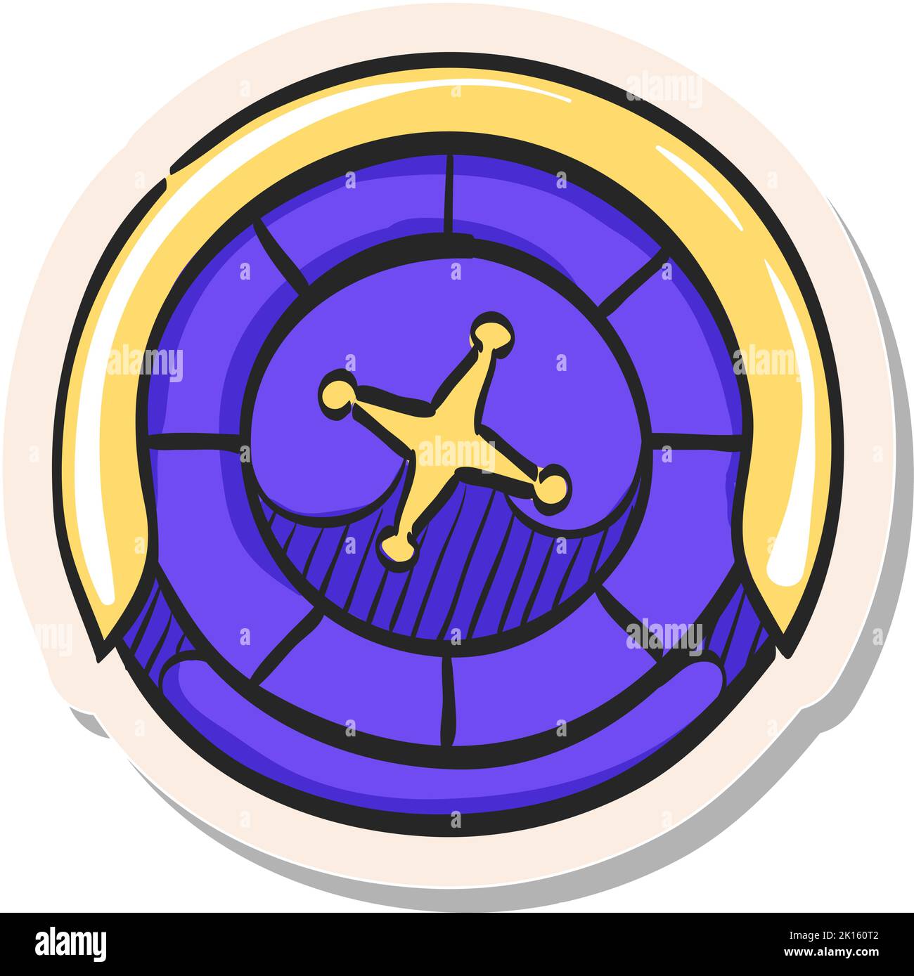Hand drawn Roulette table icon in sticker style vector illustration ...