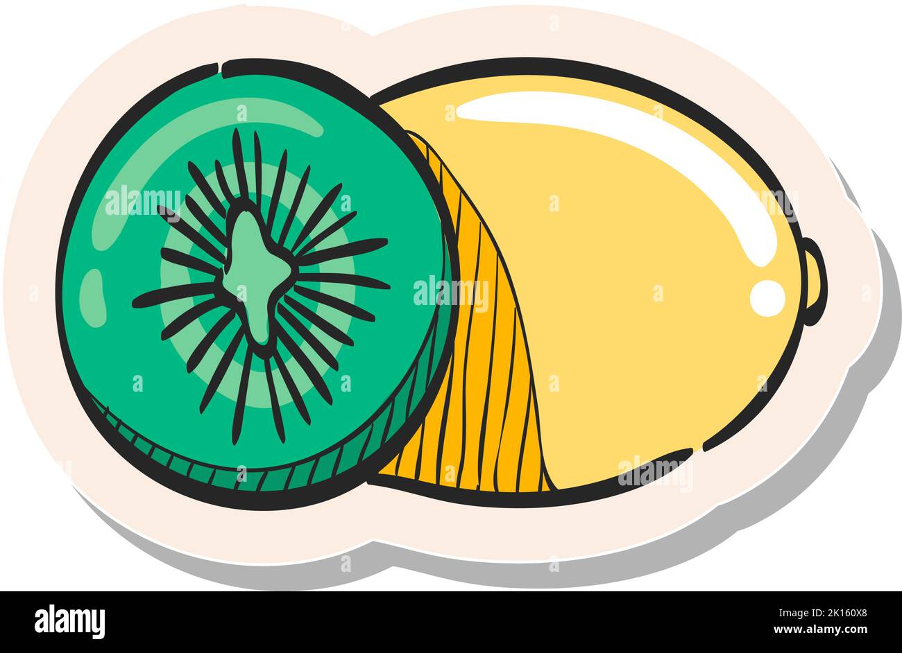 Hand drawn kiwi characters in sticker style vector illustration Stock ...