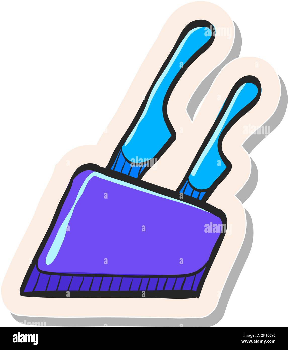 Hand drawn Knife holder icon in sticker style vector illustration Stock ...