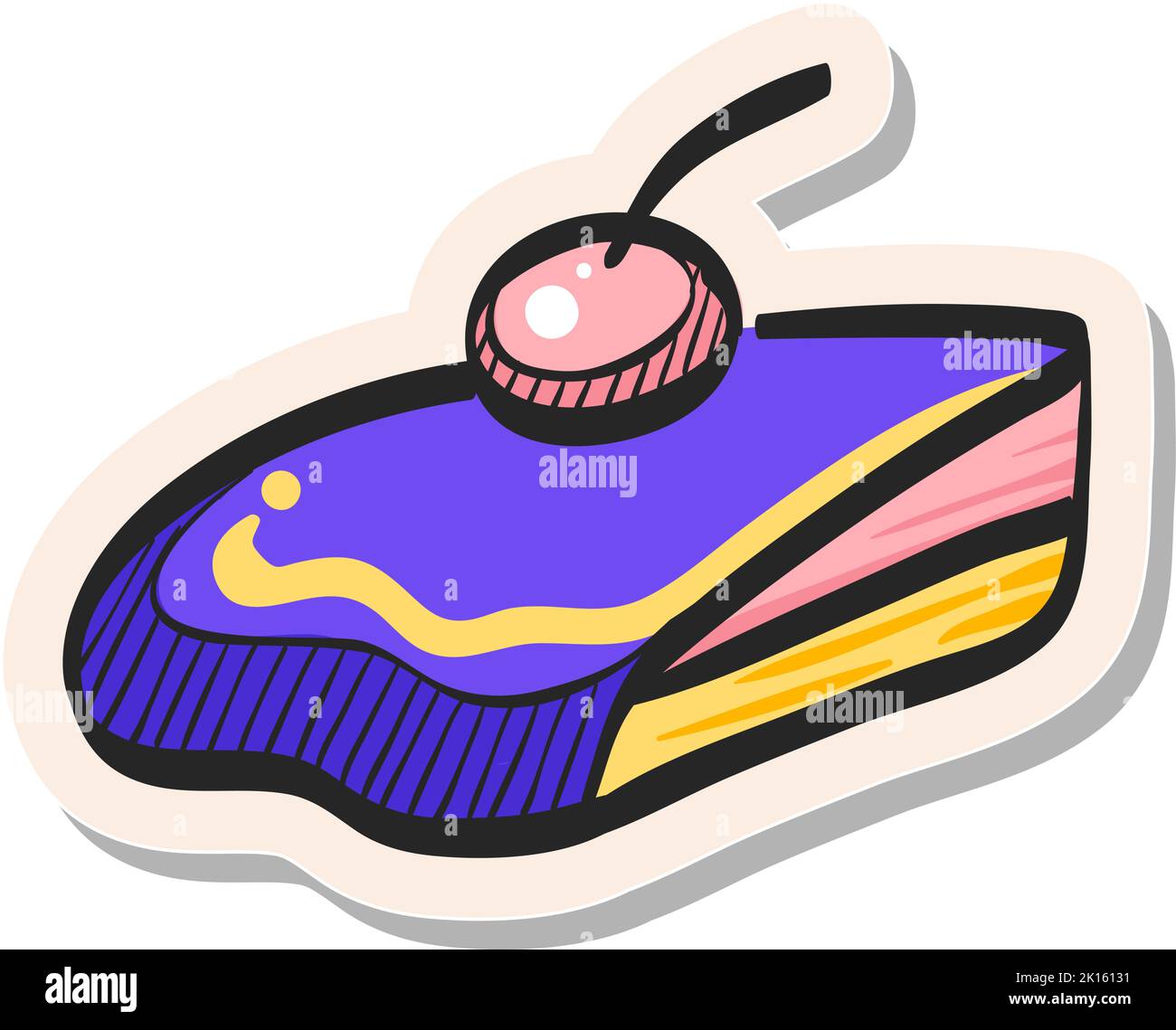 Hand drawn Cake icon in sticker style vector illustration Stock Vector ...