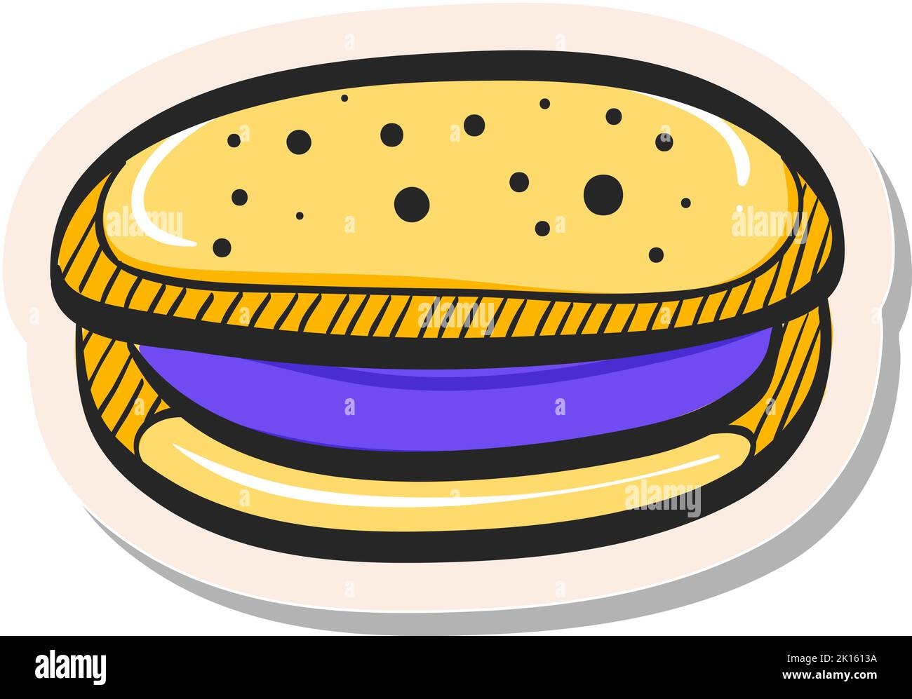Hand drawn Cake icon in sticker style vector illustration Stock Vector ...