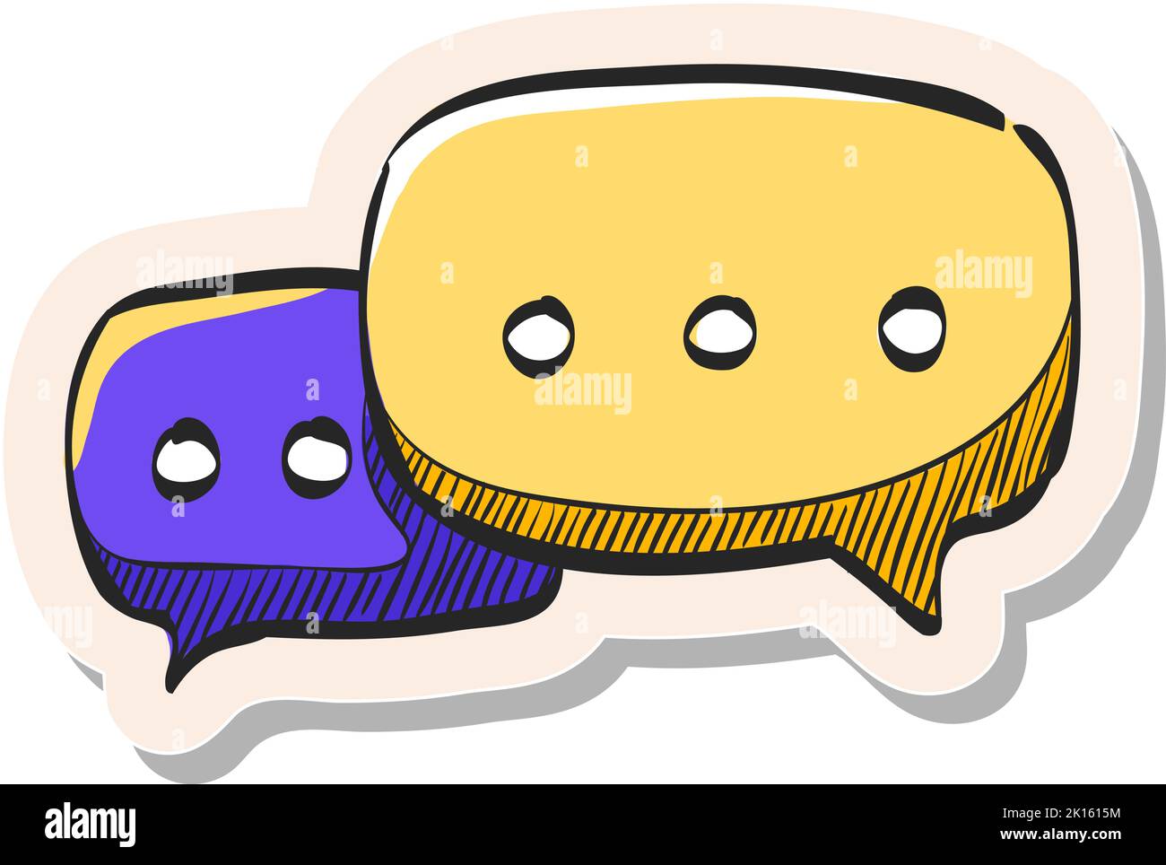 Hand drawn Chat sign icon in sticker style vector illustration Stock ...