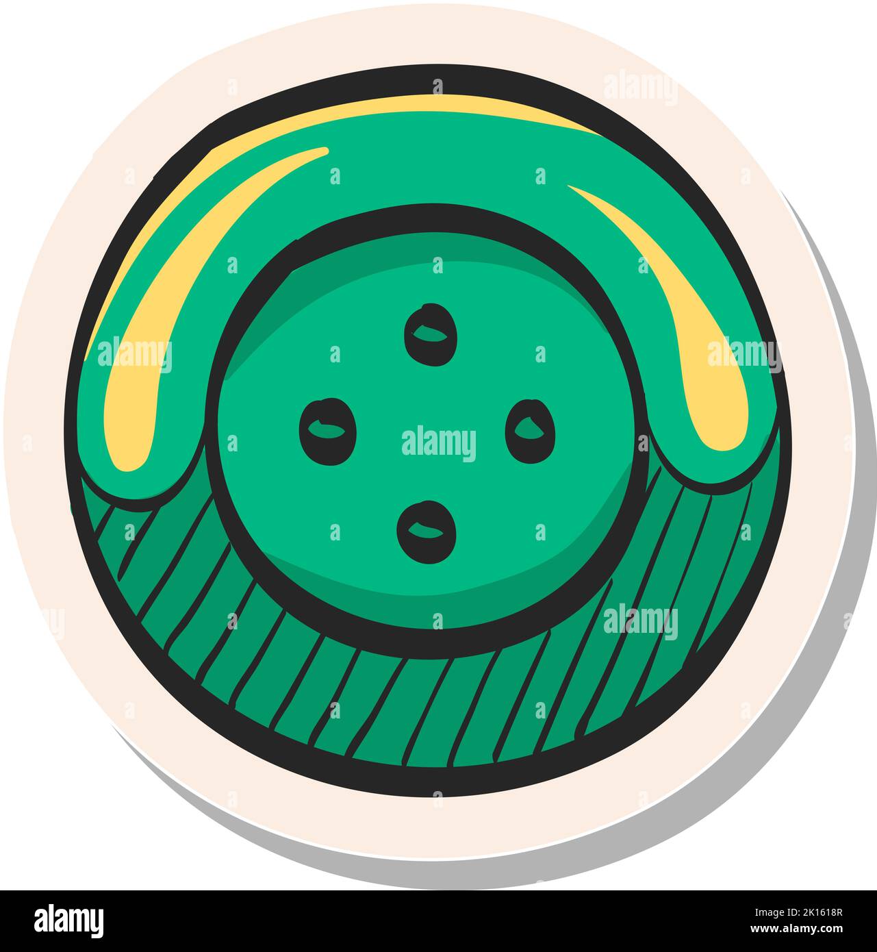 Hand drawn Button icon in sticker style vector illustration Stock ...