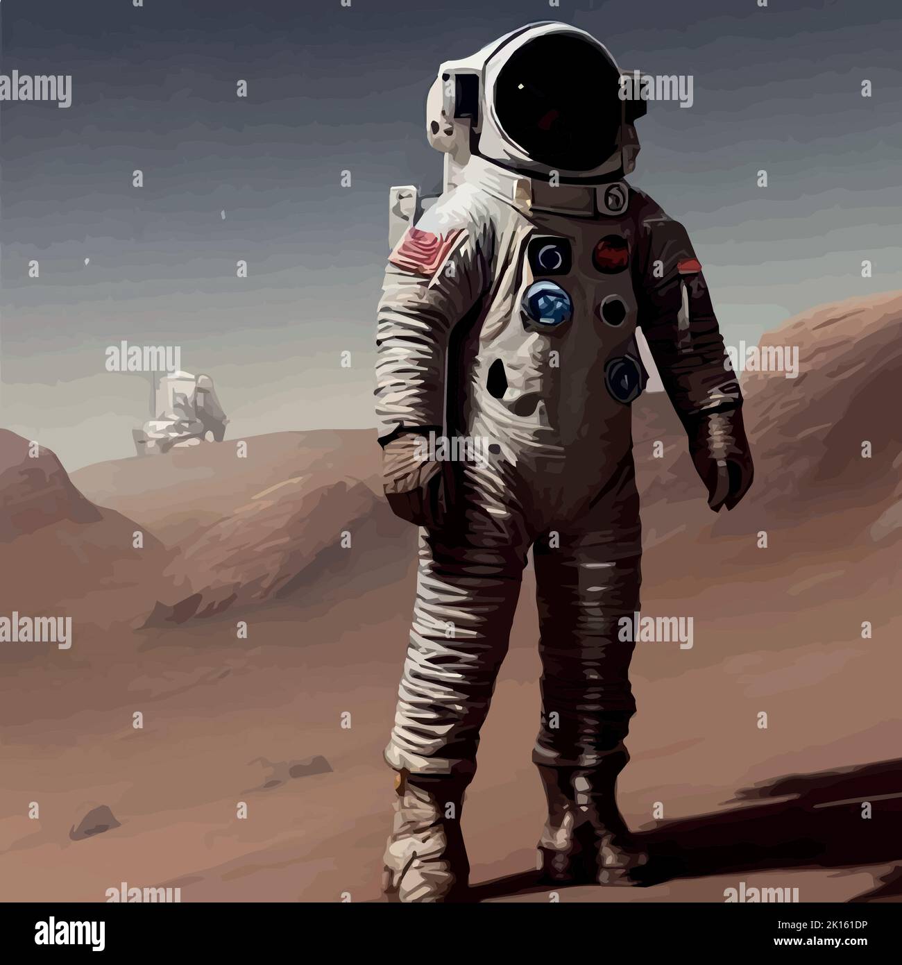 Astronaut explores space being desert mars. Astronaut space suit ...