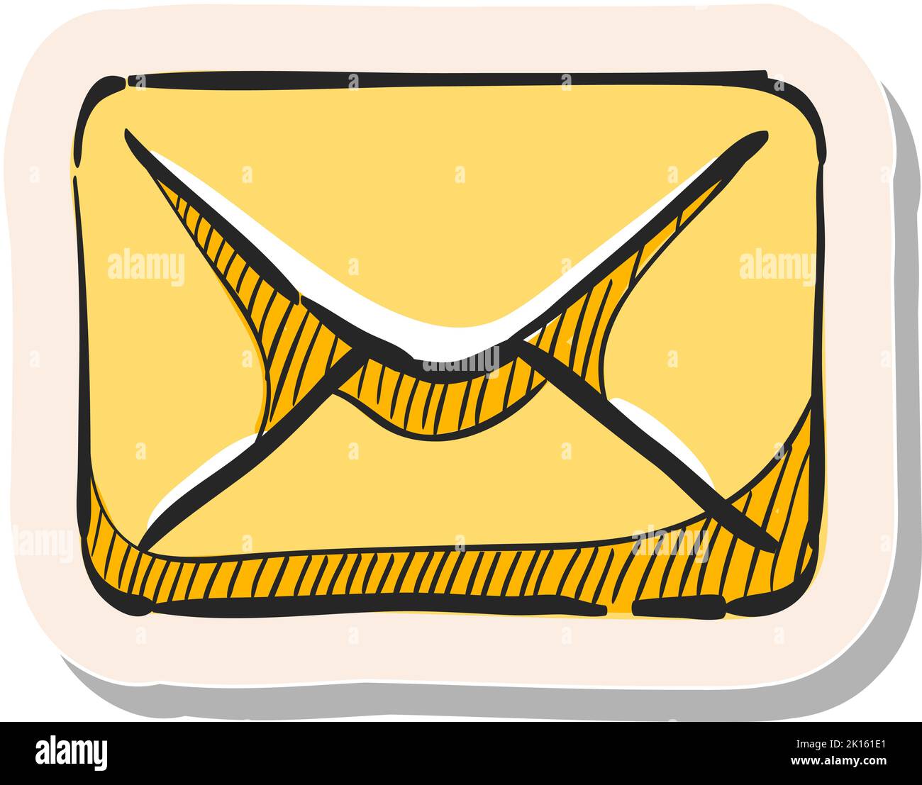 Hand drawn Email icon in sticker style vector illustration Stock Vector ...