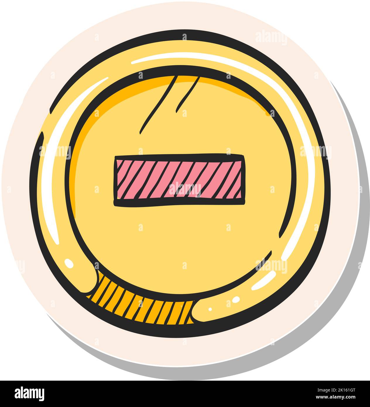 Hand drawn Stop sign icon in sticker style vector illustration Stock ...