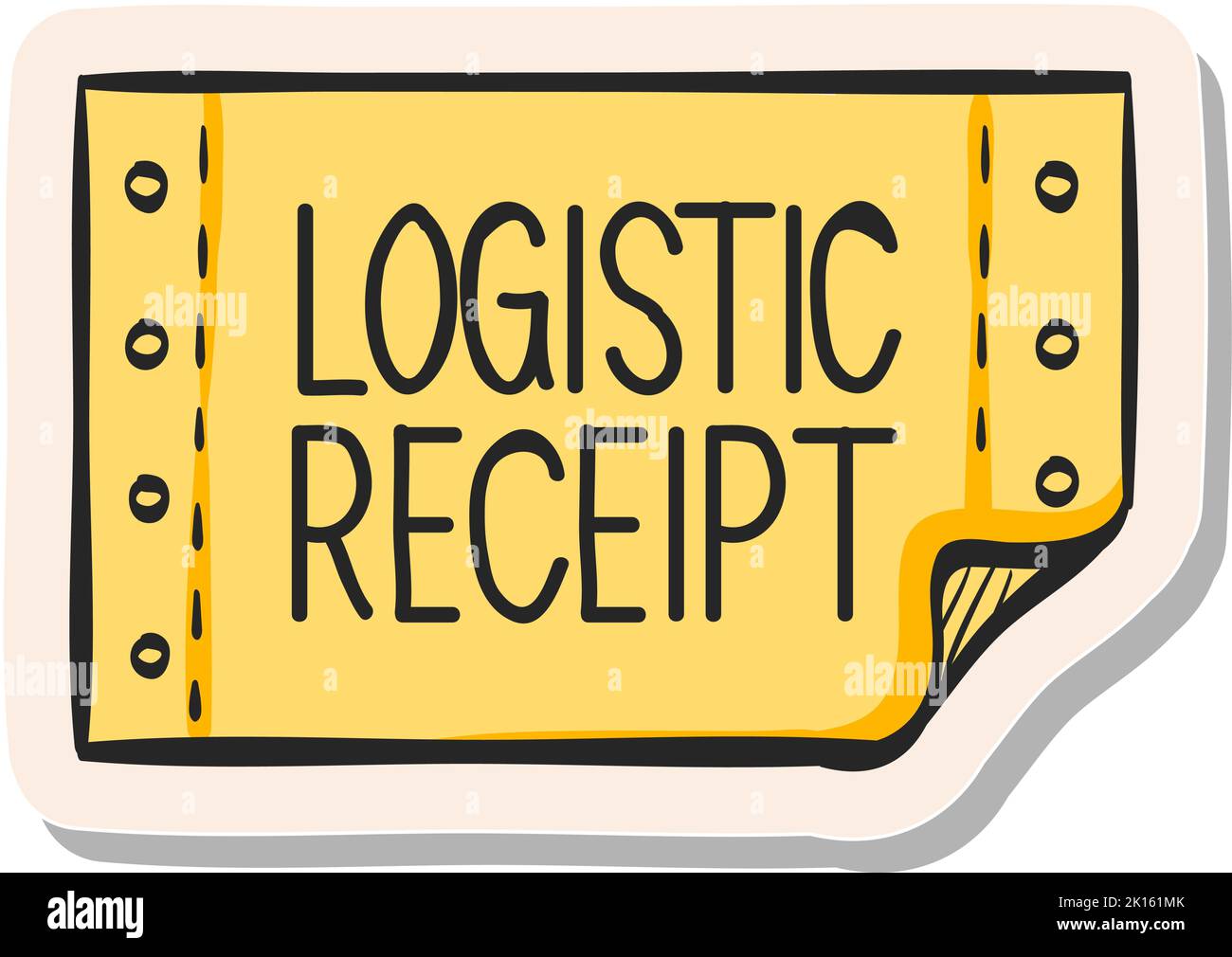 Hand drawn Logistic receipt icon in sticker style vector illustration ...