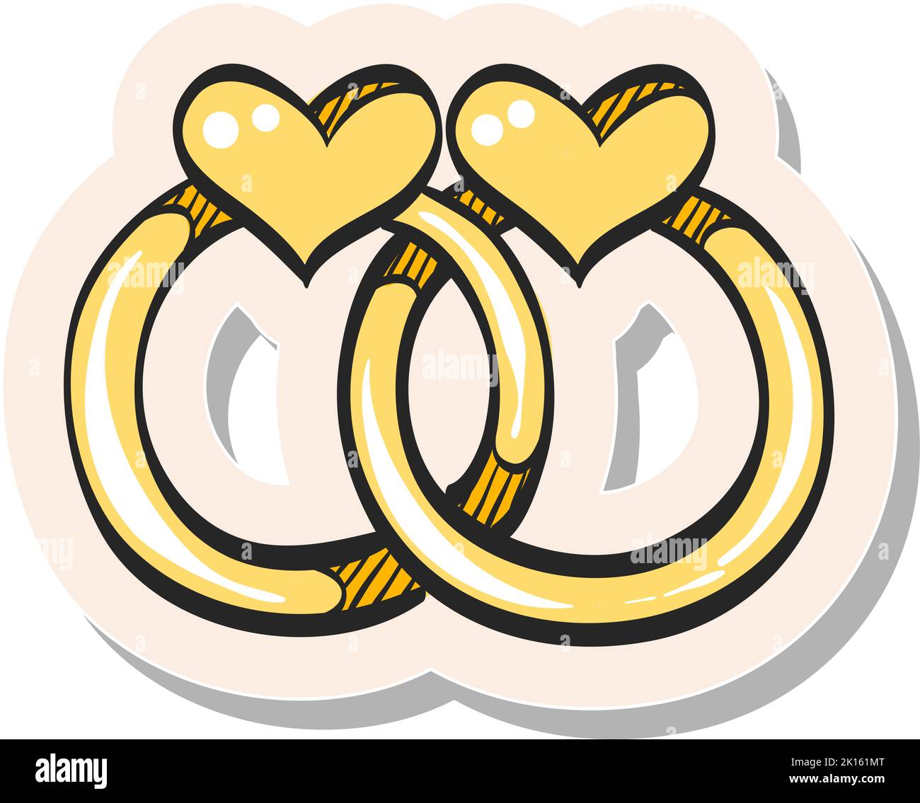 Hand Drawn Wedding Ring Icon In Sticker Style Vector Illustration Stock Vector Image And Art Alamy 