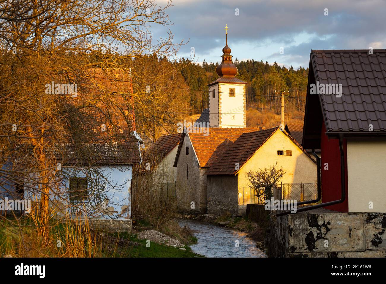 Creek in the village of Bela-Dulice village, Slovakia Stock Photo - Alamy
