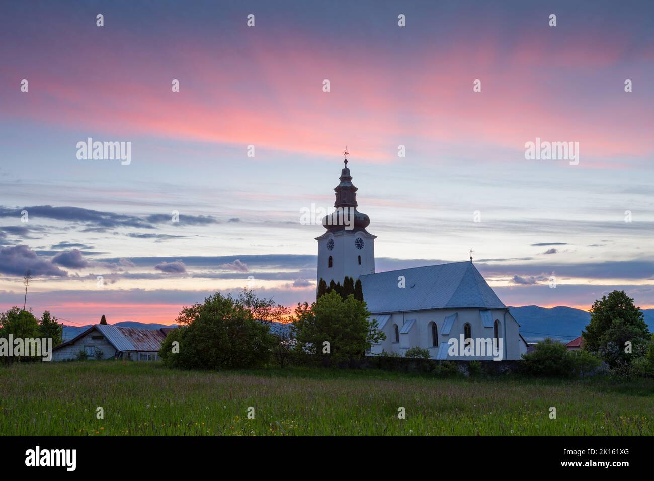 Church in Turciansky Michal village in Turiec region, Slovakia Stock ...