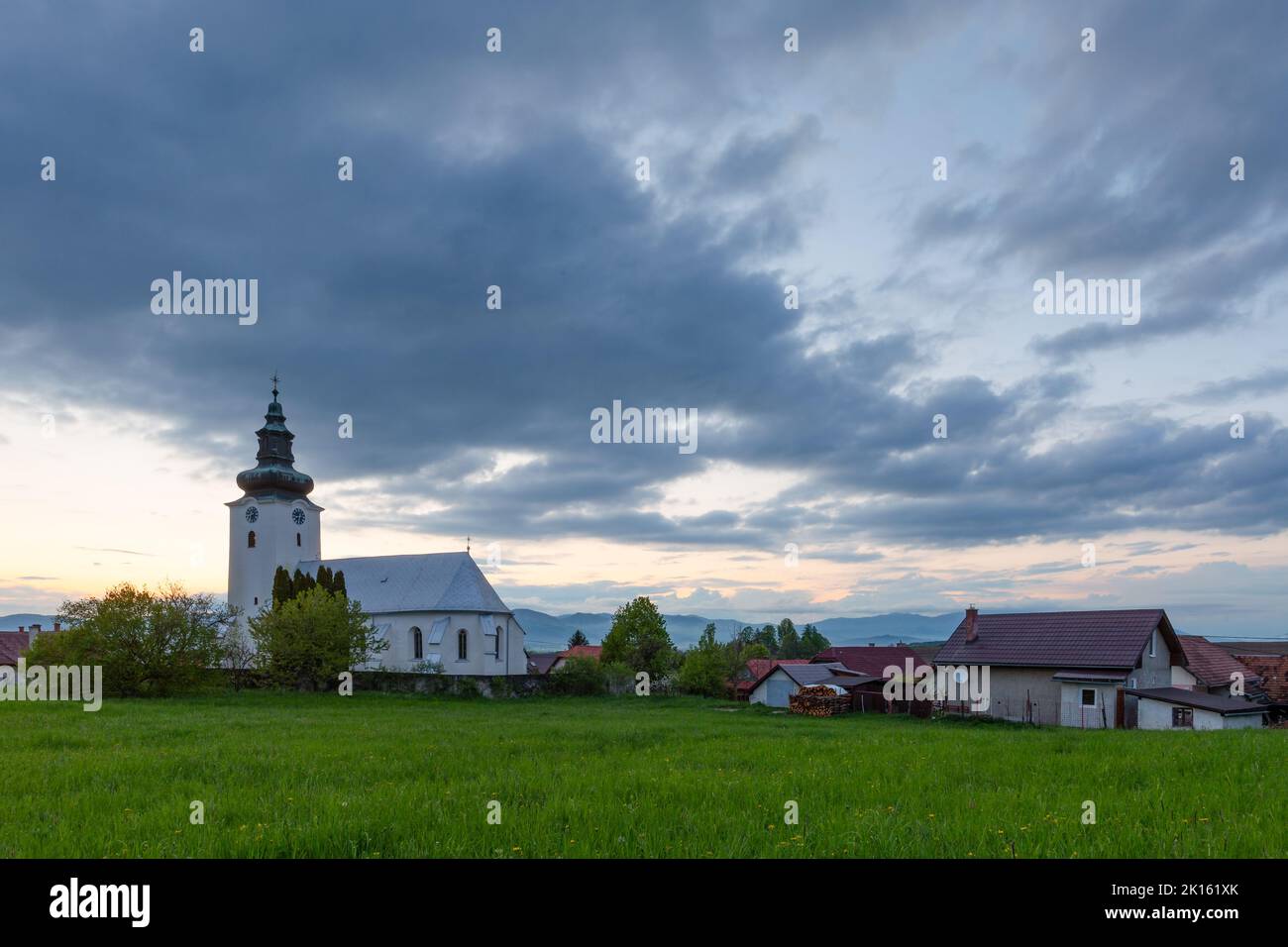 Church in Turciansky Michal village in Turiec region, Slovakia Stock ...