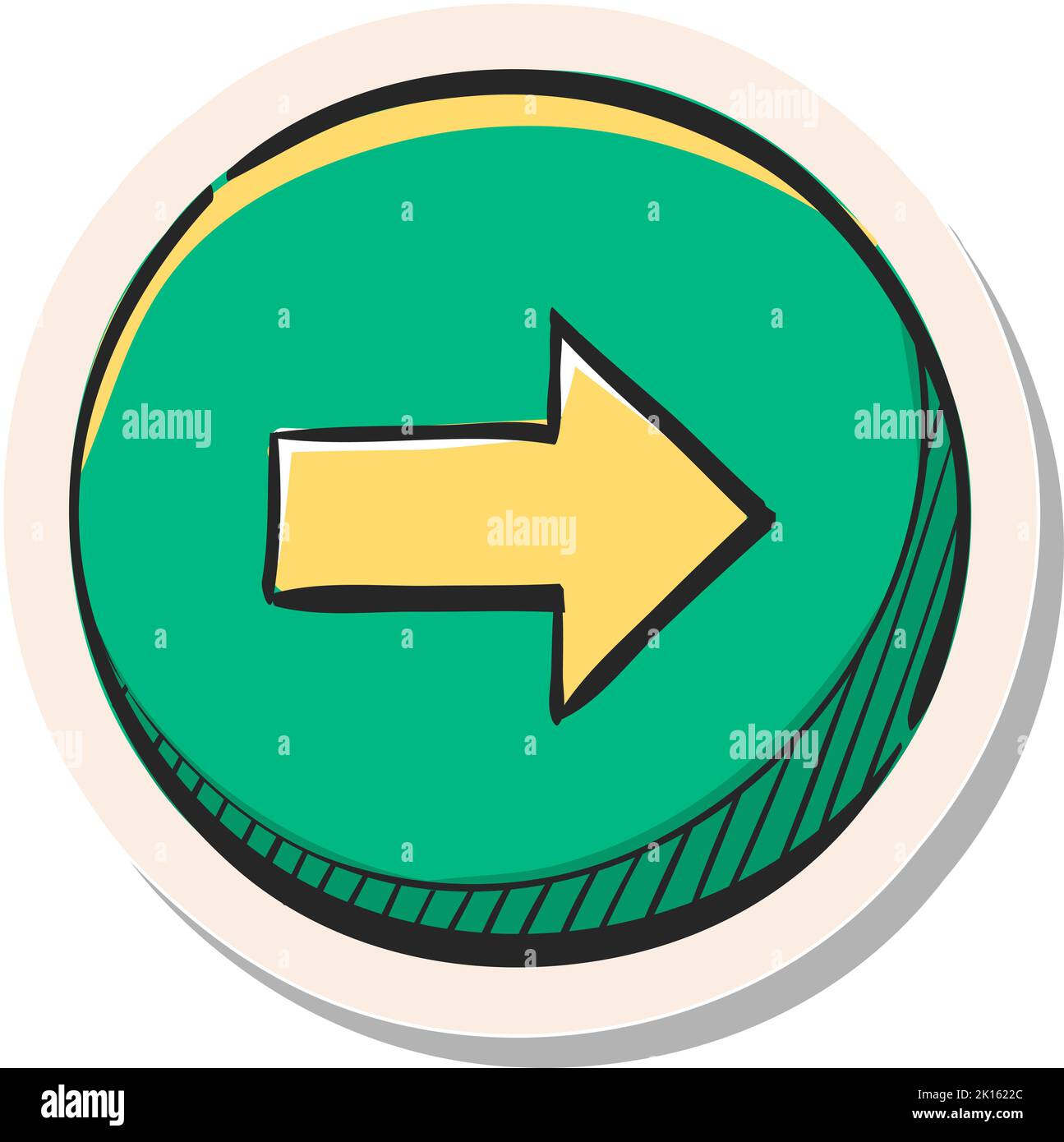 Hand drawn Arrow icon in sticker style vector illustration Stock Vector ...